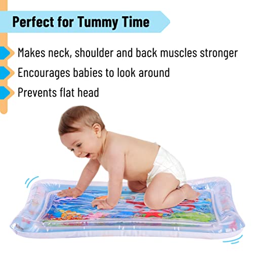 Mr. Pen- Inflatable Tummy Time Water Mat, Water Mat for Babies, Infant Water Mat, Baby Water Pad, Water Tummy Time Mat, Baby Water Mat Tummy Time, Baby Mat for Floor Tummy Time