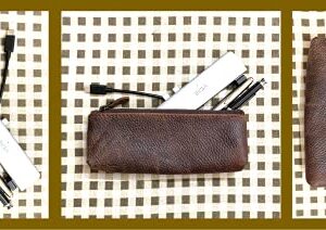 The Antiq: Leather Pencil Pouch, Leather Pen Case, Zipper Pen Case, USB Hub Case, Artist Tool Case, Mobile Charger Case, Coin Case/Pouch, Marker Pouch/Case Useful for students and office purposes