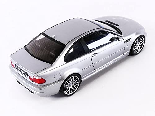 Solido S1806503 1:18 2003 BMW E46 CSL Coupe-Silver Grey Collectible Miniature car