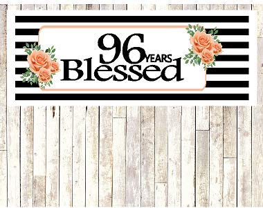 Number 96-96th Birthday Anniversary Party Blessed Years Wall Decoration Banner 10 x 50inches