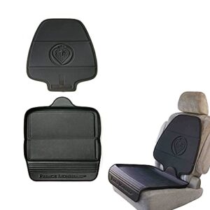 prince lionheart car seat protector, the only 2 stage seatsaver designed with thick padding, nonabsorbent, waterproof, pvc foam material. compatible with all baby and toddler car seats(black)