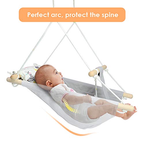 Baby Swing for Baby and Toddler, Canvas Baby Hammock Swing Indoor and Outdoor with Safety Belt and Mounting Hardware, Wooden Hanging Swing Seat Chair for Baby up to 4 Year - Cute Animal