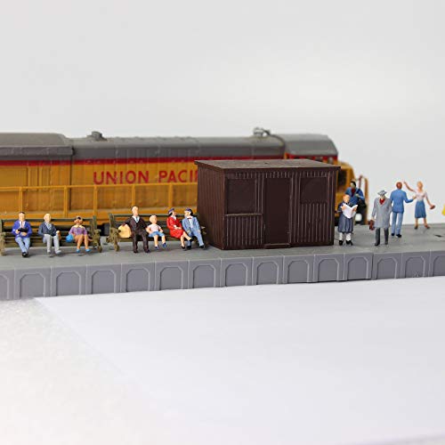 HO Scale 1:87 Standing Seated Passenger People Painted Figures for Model Train Layout (30PCS)