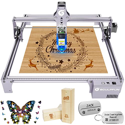 SCULPFUN S6 Pro Laser Engraver, 60W Laser Engraving Machine for Wood and Metal, Acrylic, 5.5W Output Power DIY Laser Cutter, Logo and Pattern Laser Marking Machine, Gifts for Him (S6 Pro Engraver)