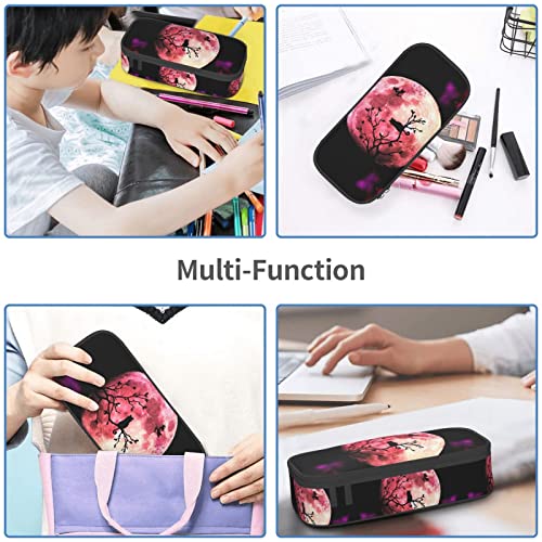 GLOVET Red 3D Earth Black Tree Cat Special Pencil Case For Girls Boys, Big Capacity Pencil Case Large Pencil Pouch, Students Stationery Pen Bag Pencil Bags With Zipper For School Office Work