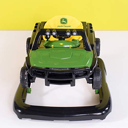 John Deere 4-in-1 Gator Baby Walker, Push Walker Activity Center, Authentic Gator Design, Easy Fold Frame, Green Age 6 Months+