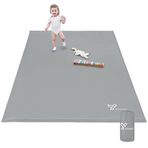 yobear baby playpen mat, 71″x 59″x 1.18“ self-inflating play mat for babies and toddlers, roll up & waterproof foam crawling mat for floor, portable playmat for babies with travel bag