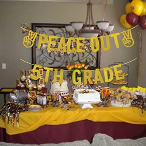 Peace Out 5th Grade Banner, 5th Grade Graduation Decorations 2022, Boy Girl Kids Fifth Grade Graduation Party Decorations 2022