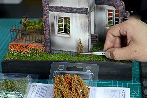 2 Boxes Long Shrub Vegetation Groups Bush Model Grass Tufts Miniature Static Scenery Model Aritificial Plants for DIY Architecture Building Model Railway Train Diorama Garden Scenery Landscape Layout