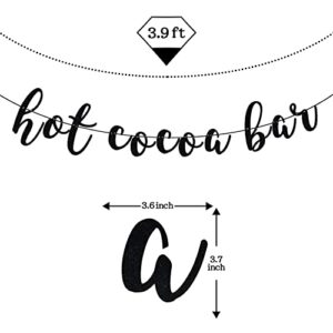 Hot Cocoa Bar Banner, Hot Cocoa Bar Decorations, It’s Cold Outside Bar Sign, Wintertime Holidays Christmas Party Decor, Hot Chocolate Bar Decorations Black Glitter