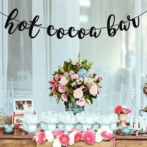 Hot Cocoa Bar Banner, Hot Cocoa Bar Decorations, It’s Cold Outside Bar Sign, Wintertime Holidays Christmas Party Decor, Hot Chocolate Bar Decorations Black Glitter