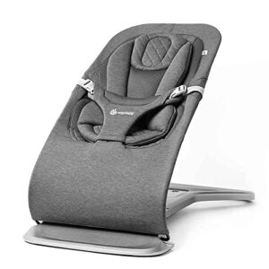 ergobaby evolve 3-in-1 bouncer, adjustable multi position baby bouncer seat, fits newborn to toddler, charcoal