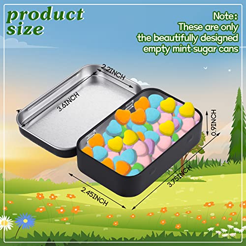 Peryiter 10 Pieces Metal Rectangular Hinged Tins Empty Storage Tins Metal Box for Store Small Items (Suitable for Various Styles)