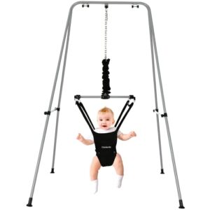 cowiewie baby jumper with stand, w/walking harness function, have fun for baby infant, hands free for mom