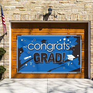 Graduation Banner 2022 Congrats Grad Banner for Graduation Party Supplies 2022, Large 70.87 x 43.31 Inch Graduation Decorations Fabric Graduation Backdrop(Blue)