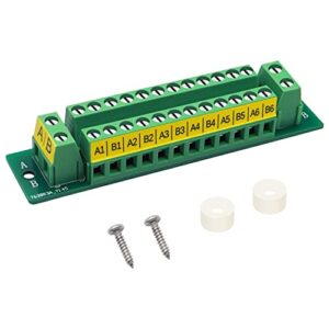 smseace 2×12 position power terminal block ac/dc 16a screw terminal block distribution module for multiple module extension connections d-021