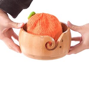 Bamboo Yarn Bowl,Large Yarn Bowl for Knitting and Crochet, Handmade Yarn Storage Organizer Holder, for Knitting Lover and Beginners