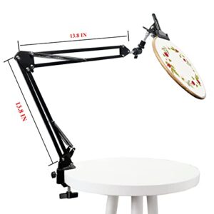 YUBAIHUI Embroidery Hoop Stand, 360° Adjustable Metal Embroidery Hoop Holder, Rotated Cross Stitch Stand, Cross Stitch Supplies Accessories