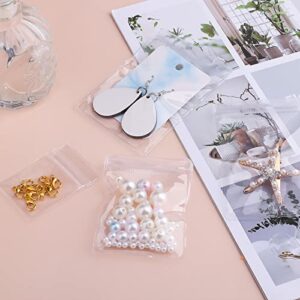 SAVITA 150pcs 3 Sizes Clear Earring Bags, PVC Plastic Self-seal Zipper Waterproof Bags Thickened Reusable Storage Pouch for Jewelry Rings Necklace Bracelet Small