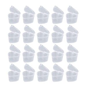 exceart 50 pcs transparent heart shaped storage containers clear heart shape plastic storage cases with lids for arts crafts storage boxes plastic organizers sewing supplies storage