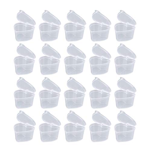 EXCEART 50 Pcs Transparent Heart Shaped Storage Containers Clear Heart Shape Plastic Storage Cases with Lids for Arts Crafts Storage Boxes Plastic Organizers Sewing Supplies Storage