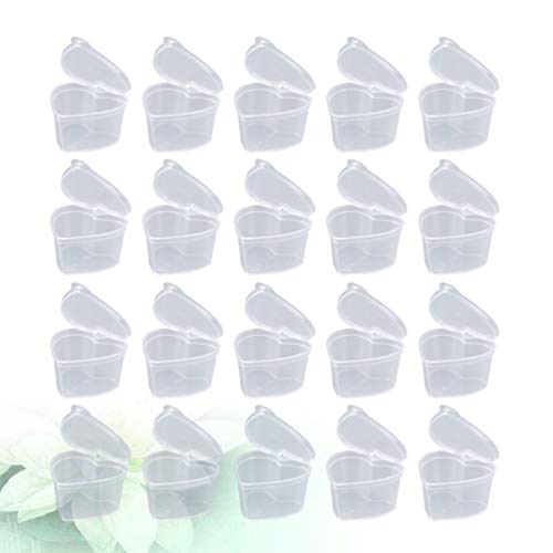 EXCEART 50 Pcs Transparent Heart Shaped Storage Containers Clear Heart Shape Plastic Storage Cases with Lids for Arts Crafts Storage Boxes Plastic Organizers Sewing Supplies Storage