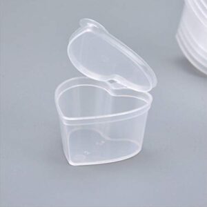 EXCEART 50 Pcs Transparent Heart Shaped Storage Containers Clear Heart Shape Plastic Storage Cases with Lids for Arts Crafts Storage Boxes Plastic Organizers Sewing Supplies Storage