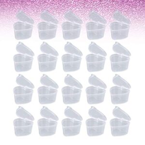 EXCEART 50 Pcs Transparent Heart Shaped Storage Containers Clear Heart Shape Plastic Storage Cases with Lids for Arts Crafts Storage Boxes Plastic Organizers Sewing Supplies Storage