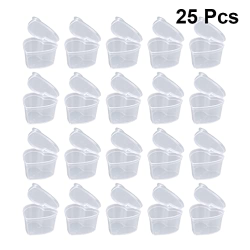 EXCEART 50 Pcs Transparent Heart Shaped Storage Containers Clear Heart Shape Plastic Storage Cases with Lids for Arts Crafts Storage Boxes Plastic Organizers Sewing Supplies Storage