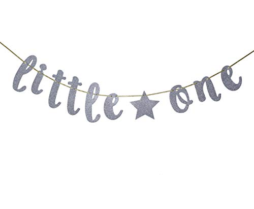 Welcome Little One Glitter Banner, Baby Shower, Gender Reveal Party, Glitter Party Decor (Silver)