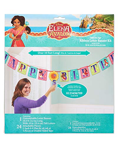 American Greetings Disney Elena of Avalor Party Supplies, Add-an-Age Birthday Party Banner, 1-Count