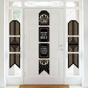 big dot of happiness roaring 20’s – hanging vertical paper door banners – 1920s art deco jazz party wall decoration kit – indoor door decor