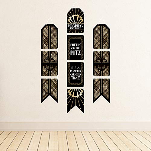 Big Dot of Happiness Roaring 20’s - Hanging Vertical Paper Door Banners - 1920s Art Deco Jazz Party Wall Decoration Kit - Indoor Door Decor