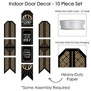 Big Dot of Happiness Roaring 20’s - Hanging Vertical Paper Door Banners - 1920s Art Deco Jazz Party Wall Decoration Kit - Indoor Door Decor