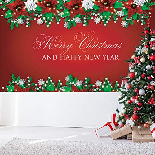 Warmshine Christmas Decoration Supplies Merry Christmas Backdrop Scene Setters Background Banner for Wall Decoration Christmas Party Decor