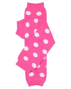 judanzy polka dot leg warmers for baby or toddler boys and girls (one size (12 pounds to 10 years), hot pink polka dot)