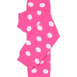 juDanzy Polka Dot Leg Warmers for Baby or Toddler Boys and Girls (One Size (12 pounds to 10 years), Hot Pink Polka Dot)