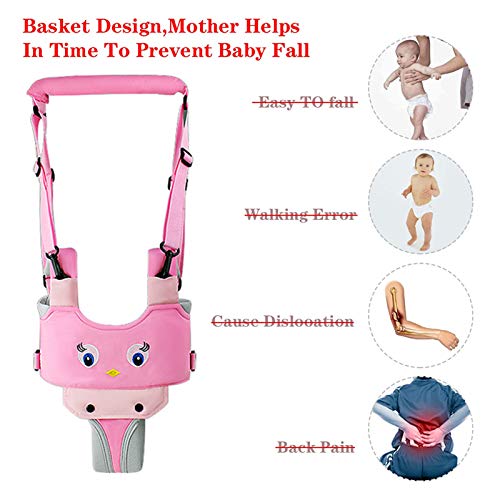 IULONEE Baby Walker, Handheld Kids Toddler Walking Harness Helper Assistant Protective Belt Child Activity Walker Adjustable Standing Up Walking Learning Helper for Toddler 7-24 Month (Pink)