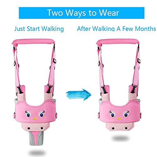 IULONEE Baby Walker, Handheld Kids Toddler Walking Harness Helper Assistant Protective Belt Child Activity Walker Adjustable Standing Up Walking Learning Helper for Toddler 7-24 Month (Pink)