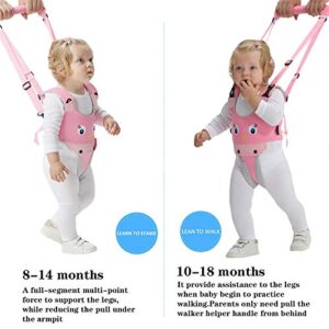 IULONEE Baby Walker, Handheld Kids Toddler Walking Harness Helper Assistant Protective Belt Child Activity Walker Adjustable Standing Up Walking Learning Helper for Toddler 7-24 Month (Pink)