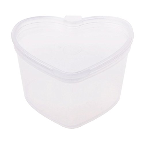 24 Pack Slime Containers with Lid, Small Heart-Shaped Plastic Foam Ball Clay Beads Storage Box with Lids for DIY Slime + 3PCS Tools