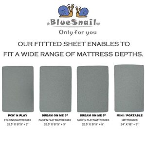 BlueSnail Waterproof Fitted Pack N Play Playard Sheet- Fits All Baby Portable Mini Cribs, Play Yards and Foldable Mattresses (2 Pack, Heather Gray)