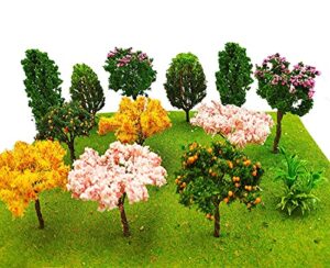 16 pcs miniature fairy garden tree plant ornamentm, mixed model trees 1-3 inches, miniature dollhouse pots decor moss bonsai micro landscape diy craft garden ornament