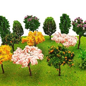 16 Pcs Miniature Fairy Garden Tree Plant Ornamentm, Mixed Model Trees 1-3 Inches, Miniature Dollhouse Pots Decor Moss Bonsai Micro Landscape DIY Craft Garden Ornament