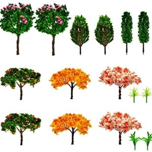 16 Pcs Miniature Fairy Garden Tree Plant Ornamentm, Mixed Model Trees 1-3 Inches, Miniature Dollhouse Pots Decor Moss Bonsai Micro Landscape DIY Craft Garden Ornament