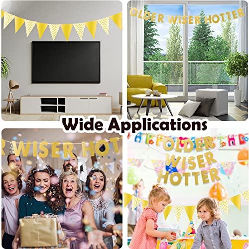 Older Wiser Hotter Birthday Banner, Funny Birthday Decorations for Adults Party Decorations, Happy Birthday Sign Birthday Decorations for Women Men, 30th 40th 50h 60th 70th Birthday Decor Supplies