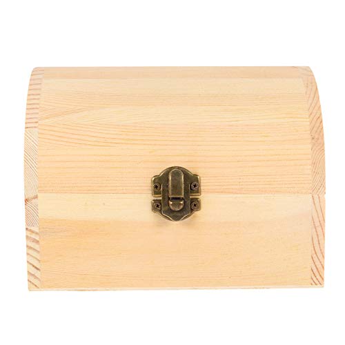 Hemoton Wood Craft Box Unfinished Wood Box Natural DIY Craft Stash Boxes Treasure Box Storage Trunks Storage Chests Jewery Case Gift Box with Hinged Lid Clasp for Arts Home Storage