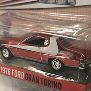 Greenlight 1976 Ford Gran Torino Chrome Red Edition Starsky & Hutch (1975-1979) TV Series Limited Edition to 4, 600Piece Worldwide 1/64 Diecast Model Car 51224