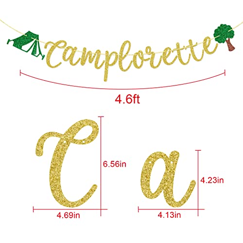 Camplorette Banner, Camp Bachelorette Banner, Bridal Shower Banner, Bachlorette Decorations, Pre-strung, Gold Glitter