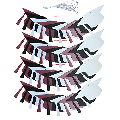 Maroon Graduation Party Decorations/Maroon Grad 2023 4pcs Graduation Hat Banner Garlands Glitter Burgundy White Black for 2023 Graduation Party Supplies